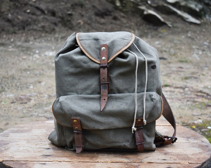 Small Backpack, Vintage Backpack, Military Backpack, Canvas Backpack ...