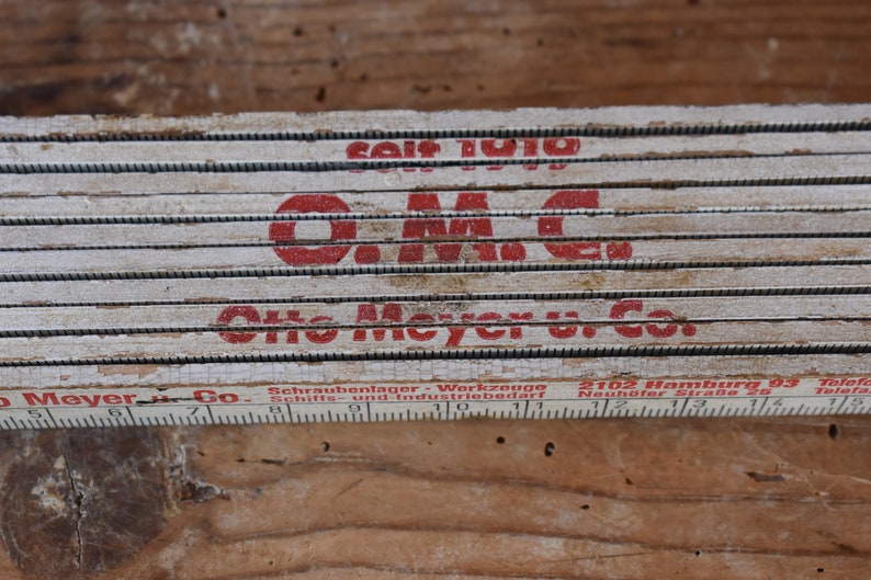 Vintage White Wooden Meter Vintage Germany Folding Meter - Etsy