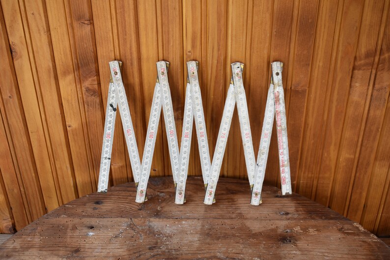 Vintage White Wooden Meter Vintage Germany Folding Meter - Etsy