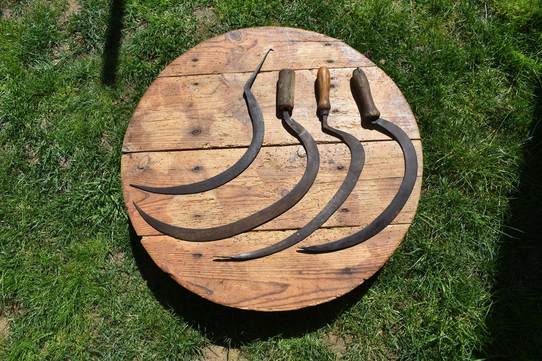 4 Pieces of Antique Sickles, Primitive Sickles, Old Sickles, Primitive ...