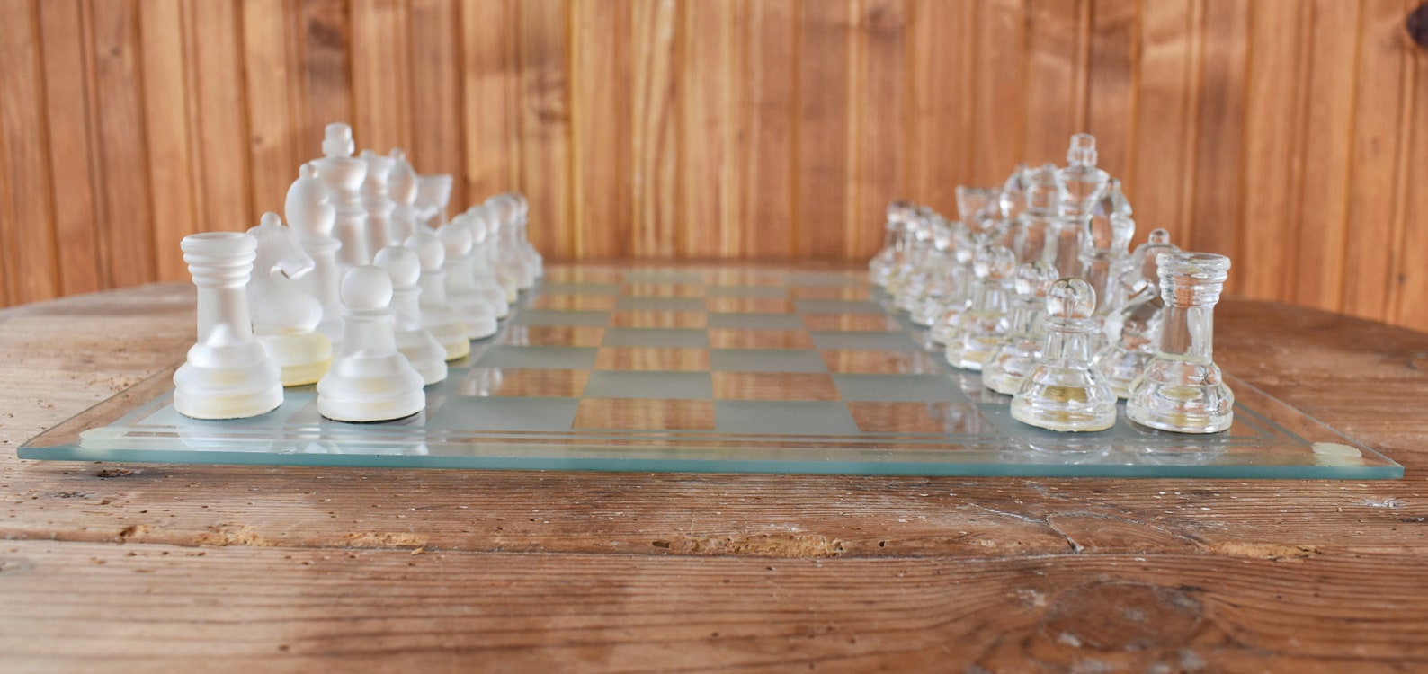 Big Glass Chess Retro Glass Chess Collectible Chess Retro | Etsy