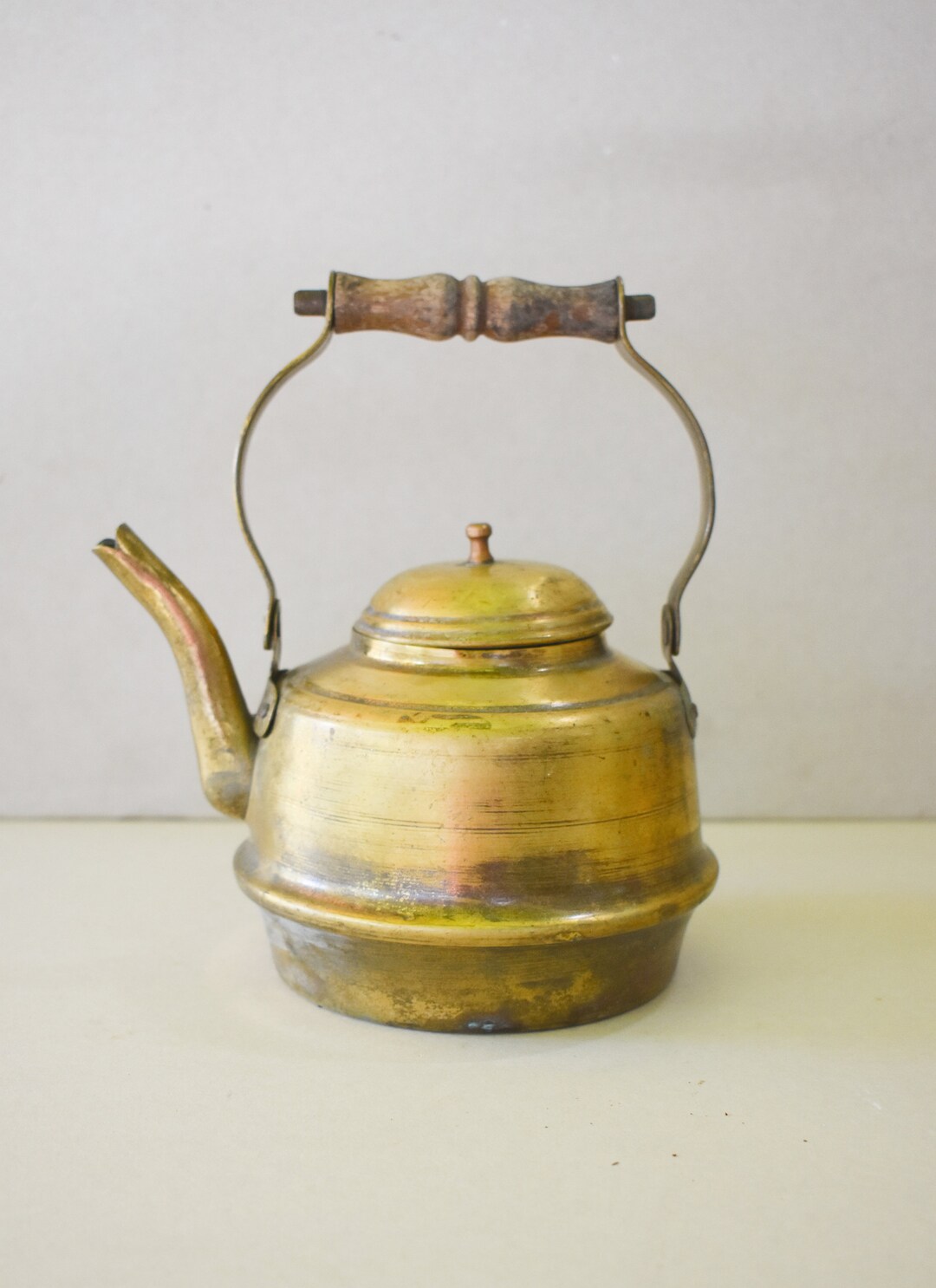 Vintage Brass Kettle With Cover: Small 1.2 Liter Kettle, 1950s Decor - Etsy
