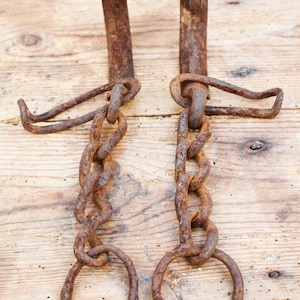 Old Wrought Iron Horse Chain, Antique Horse Shackles, Hand Forged Horse ...