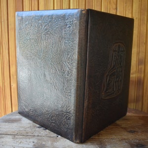 Large Embossed Folder, Vintage Leather Folder, Hardcover Folder ...