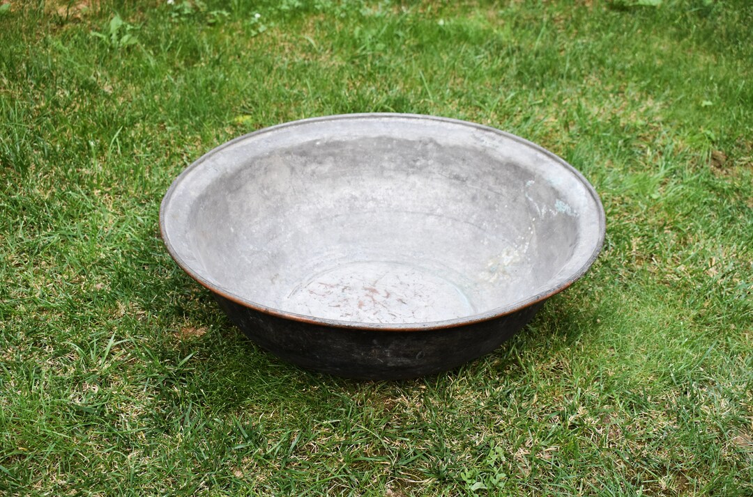 Large Copper Bathtub, Vintage Copper Basin, Copper Sink, Wash Basin ...