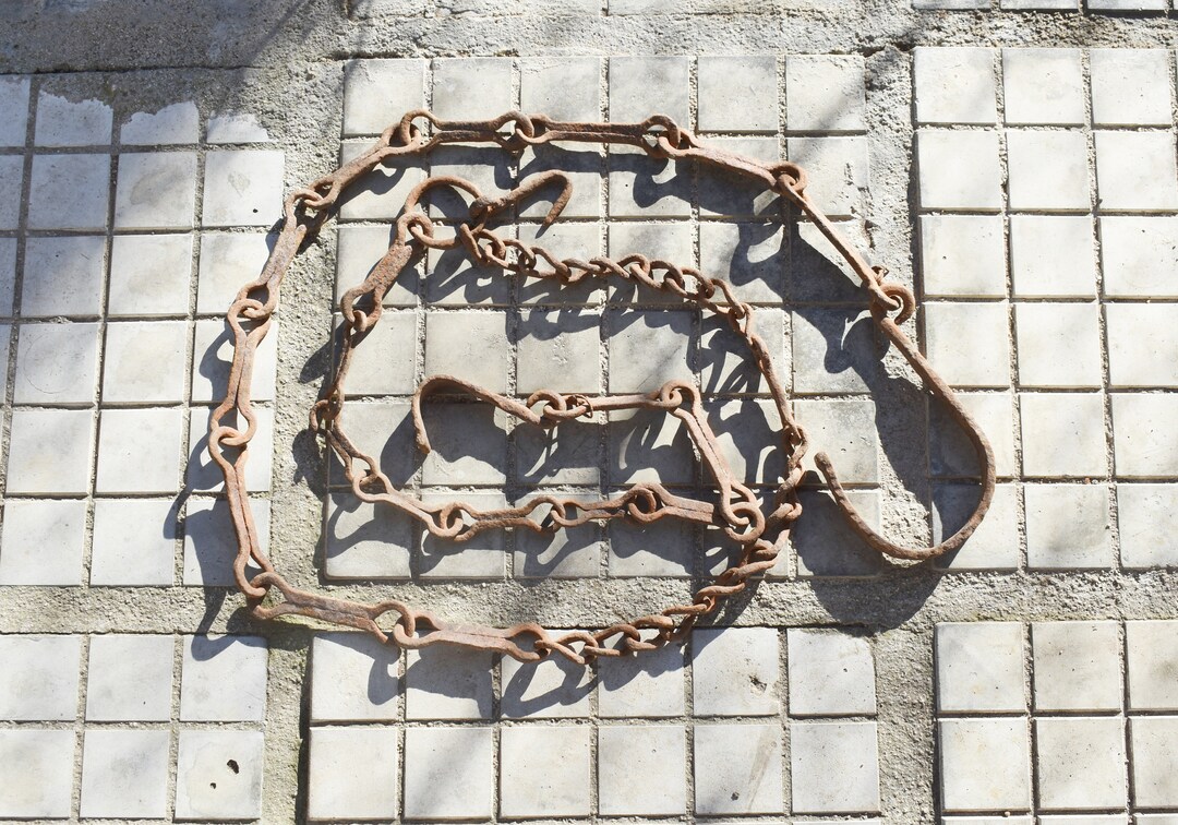 Antique Forged Chain, Antique Chain, Hand Forged Chain, Vintage Iron ...