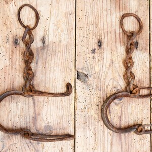 Old Wrought Iron Horse Chain, Antique Horse Shackles, Hand Forged Horse ...