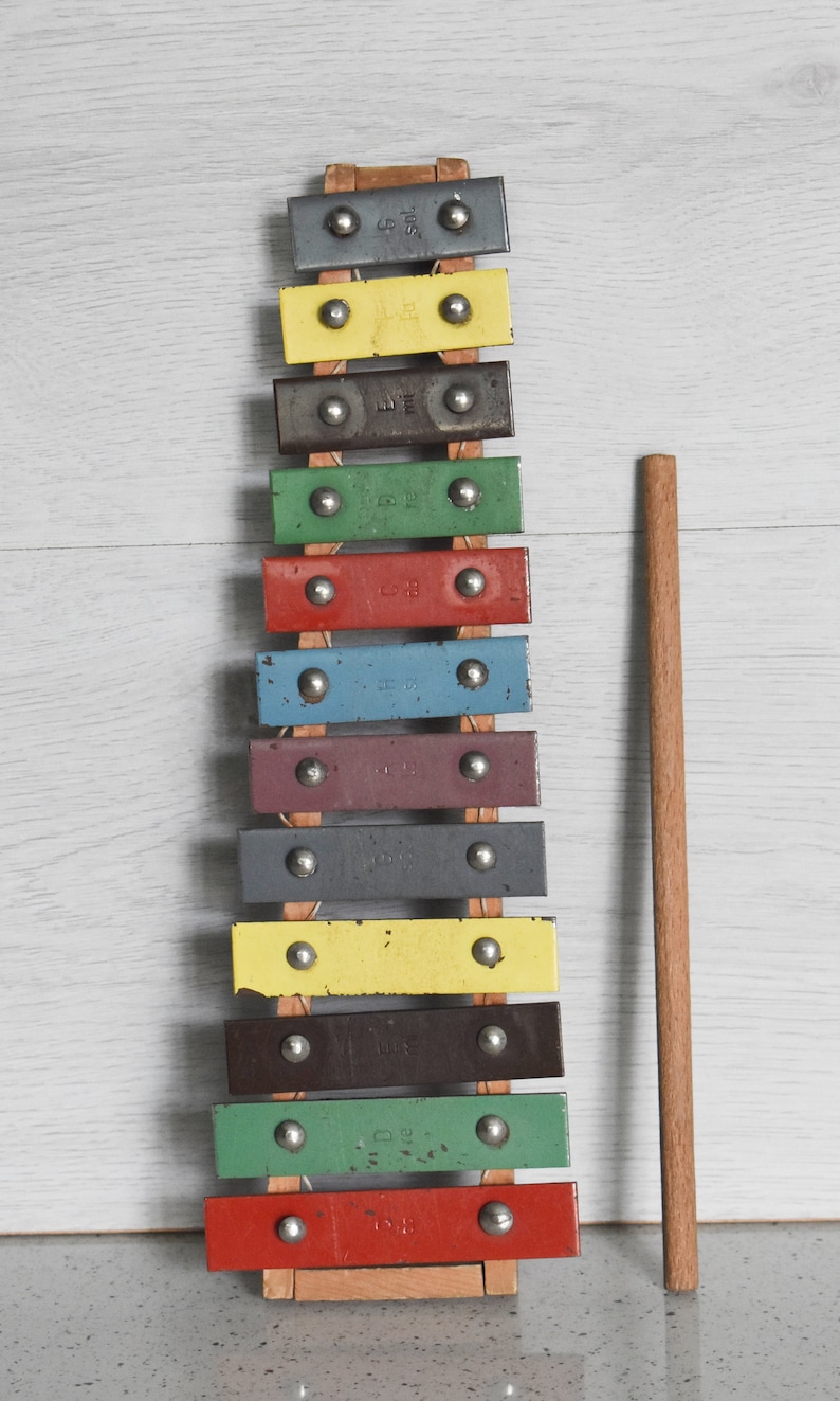 Vintage 12-tone Xylophone: Retro Kids Musical Instrument - Etsy