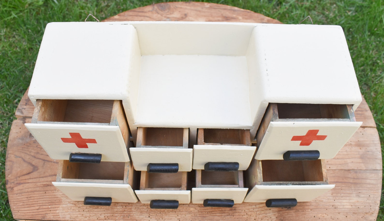 Vintage First Aid Kit Wooden Medicine Cabinet Hanging - Etsy