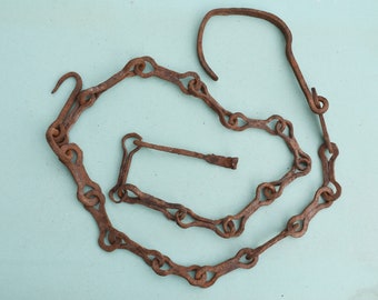Vintage Forged Chain, Antique Chain, Hand Forged Chain, Vintage Iron ...