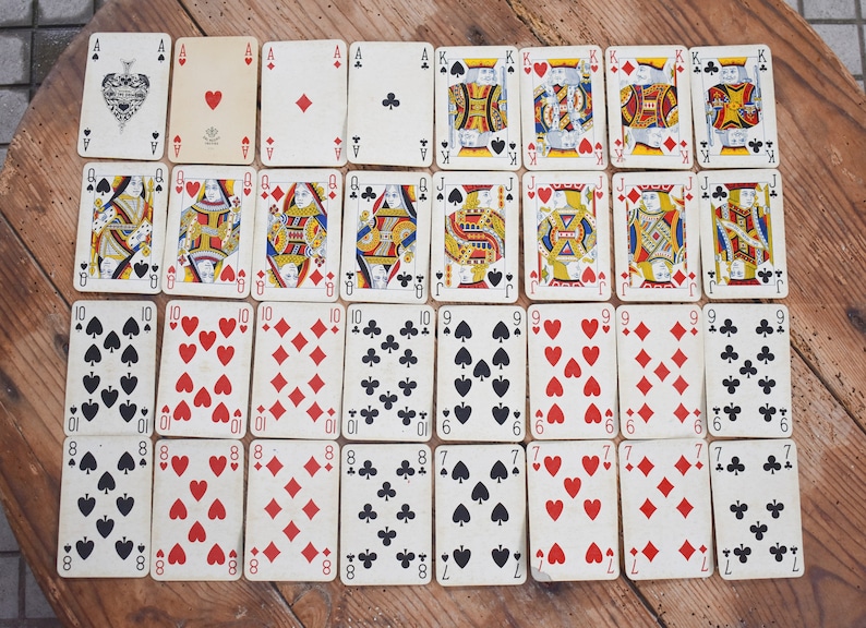 Naipes vintage Naipes antiguos 32 naipes Juego de naipes - Etsy México