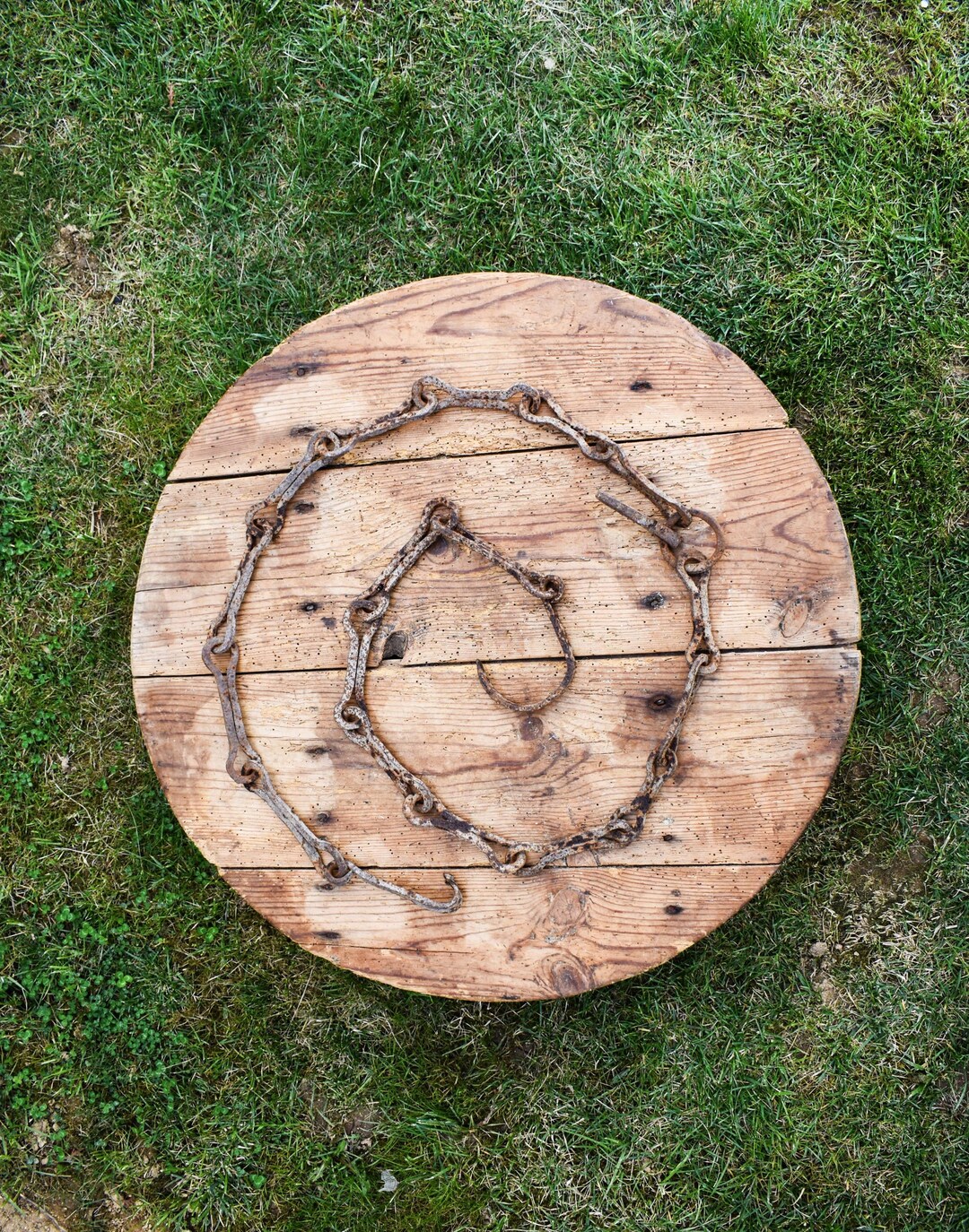 Antique Solid Wrought Iron Chain, Antique Hook, Hand Forged Chain, Hook ...