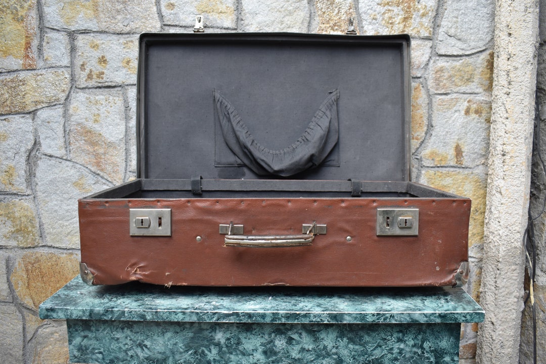 Vintage USSR Suitcase, Traveling Suitcase, Russian Suitcase, Cardboard ...