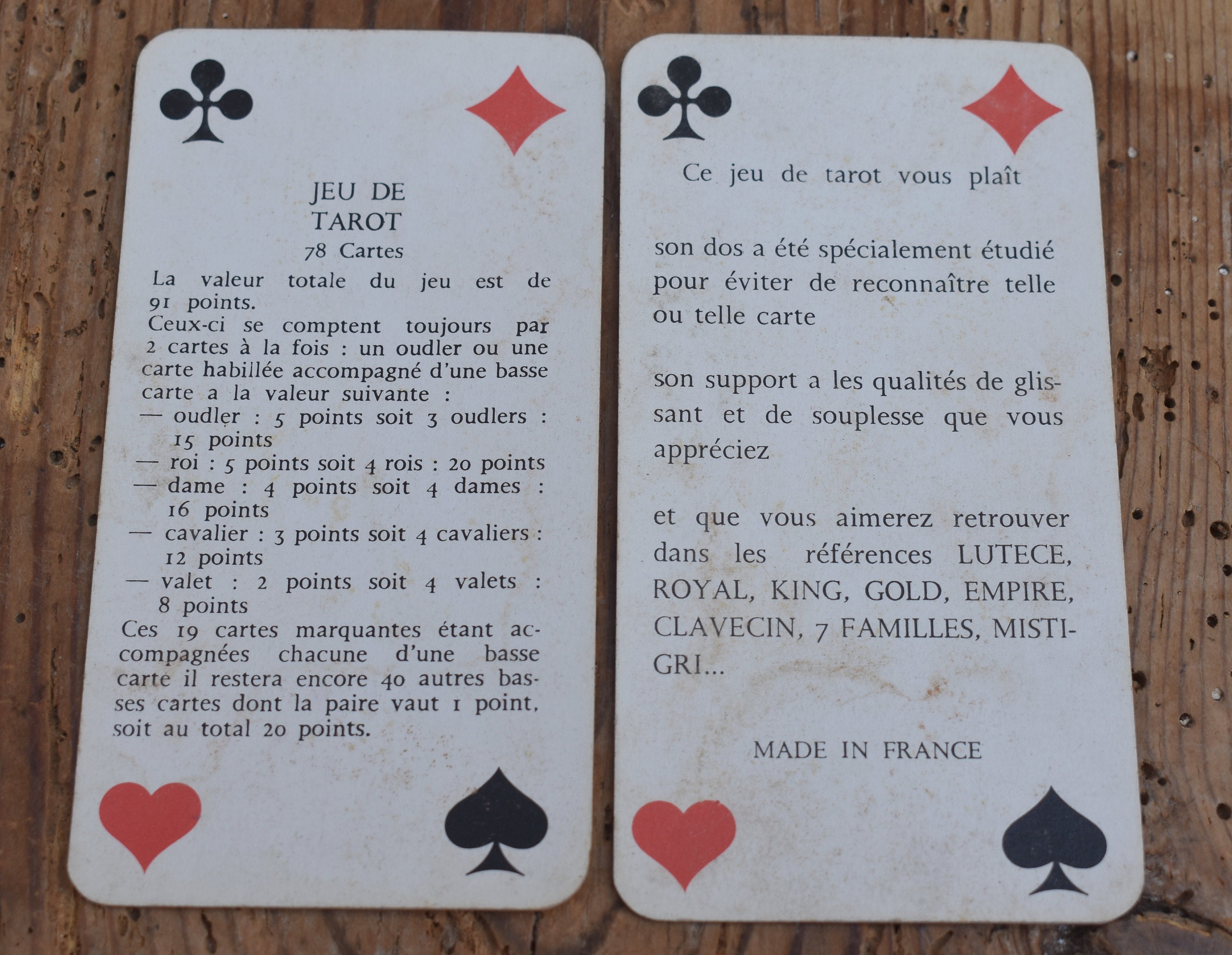 Rare Playing Cards Set 78 Playing Cards From France Vintage - Etsy