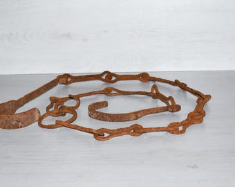 Vintage Forged Chain, Antique Chain, Hand Forged Chain, Vintage Iron ...