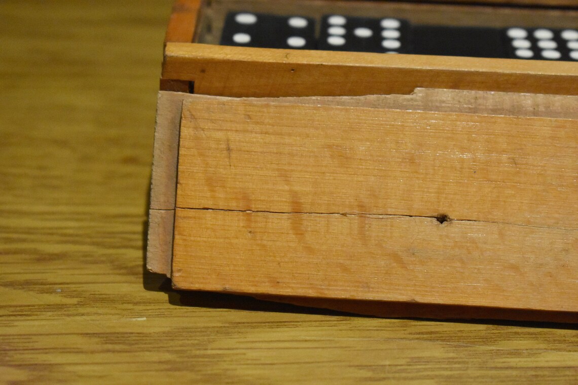 Vintage Wood Domino Old Wooden Dominos in Original Box Set | Etsy