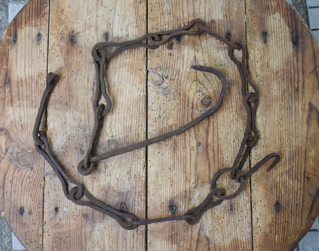 Vintage Forged Chain, Antique Chain, Hand Forged Chain, Vintage Iron ...