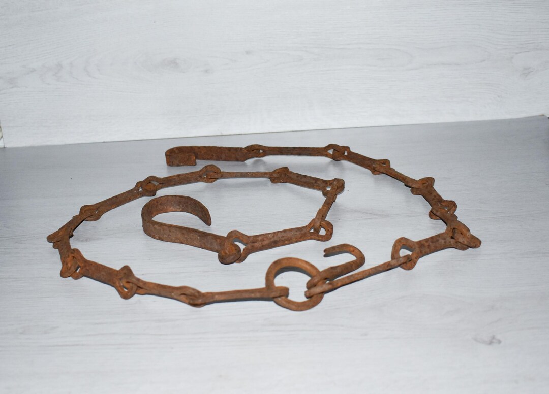 Vintage Forged Chain, Antique Chain, Hand Forged Chain, Vintage Iron ...