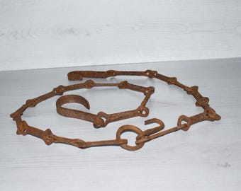 Vintage Forged Chain, Antique Chain, Hand Forged Chain, Vintage Iron ...