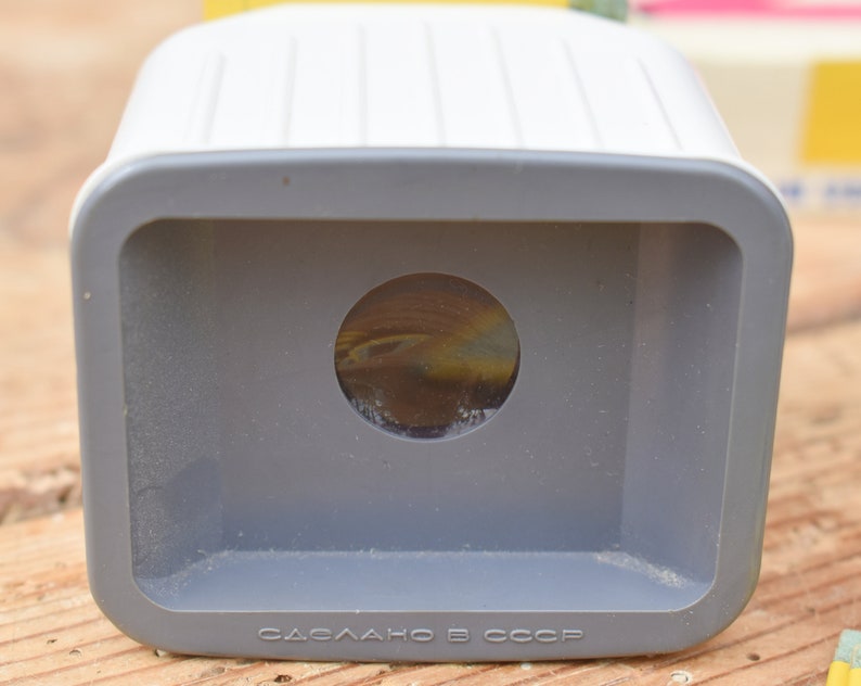 Vintage Soviet Slide Viewer Diascope, Portable Projector With 21 Slides ...