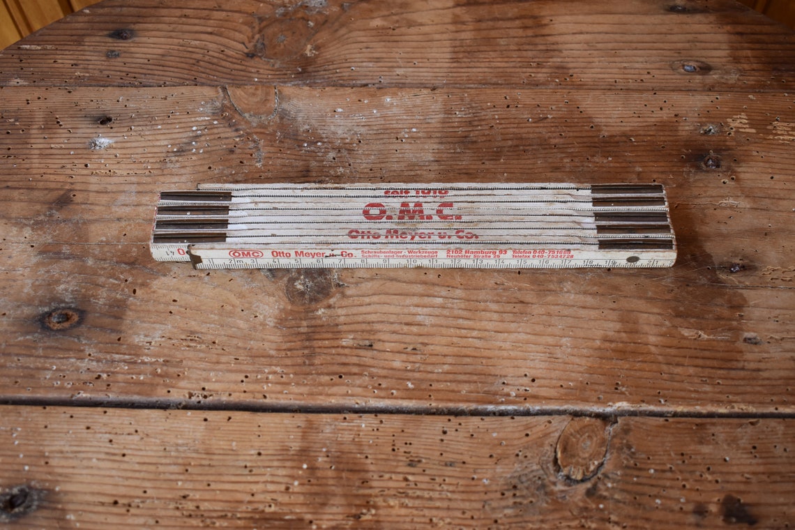 Vintage White Wooden Meter Vintage Germany Folding Meter - Etsy