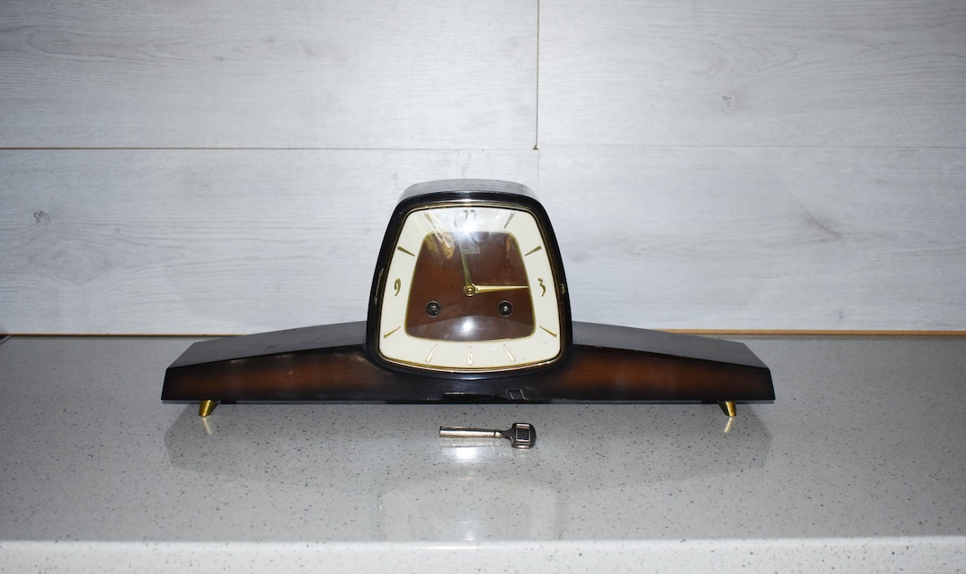 Vintage Zentra Mantel Clock: 1960s German Mechanical Wooden Clock - Etsy