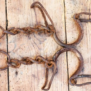 Old Wrought Iron Horse Chain, Antique Horse Shackles, Hand Forged Horse ...