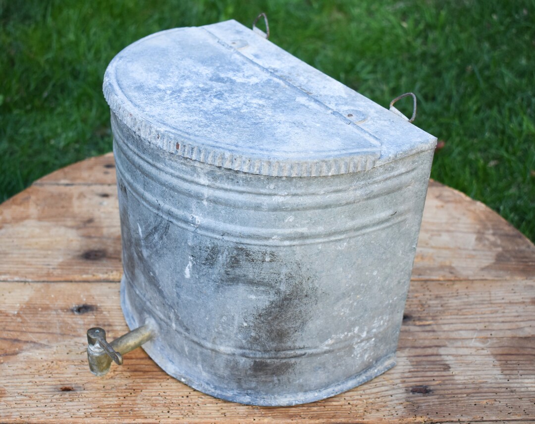 Small Galvanized Hanging Sink, Vintage Galvanized Hanging Sink, Old ...
