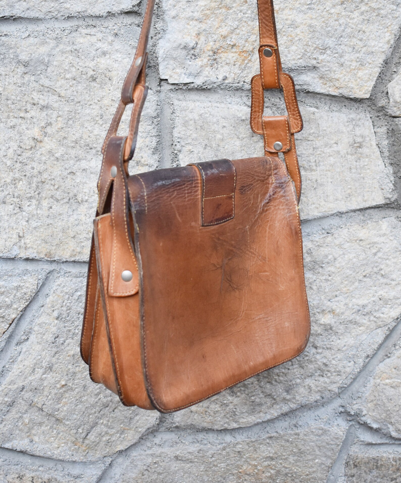 Vintage Genuine Leather Bag Leather Bag Old Genuine Leather - Etsy