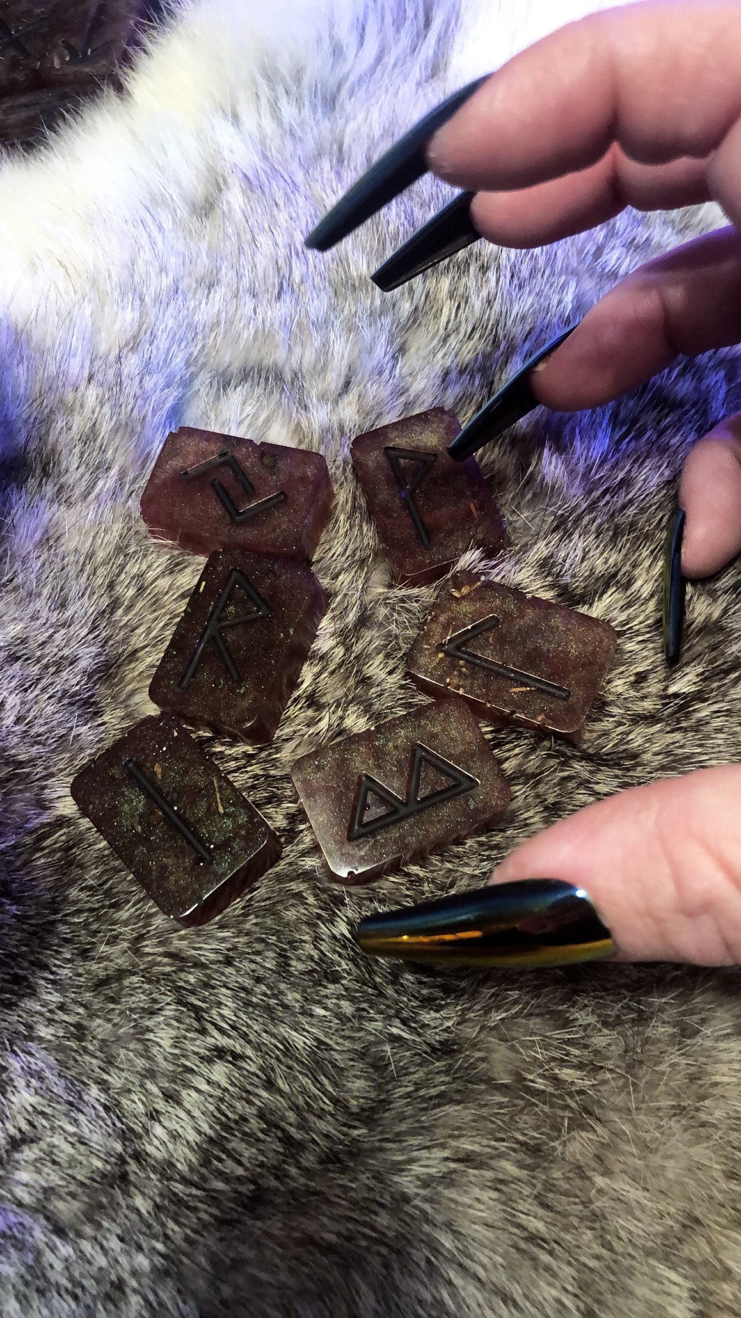 Custom Resin Runes With Flowers and Herbs and Your Choice of Colors and ...