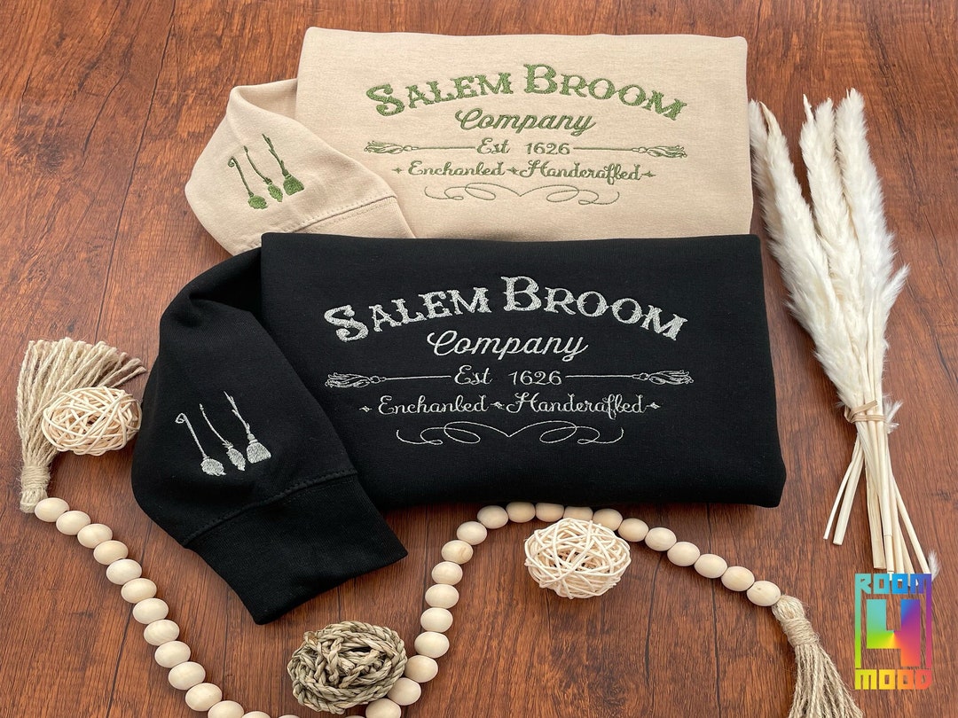 Salem Broom Company Sweatshirt, Hocus Pocus Halloween, Fall Embroidered ...