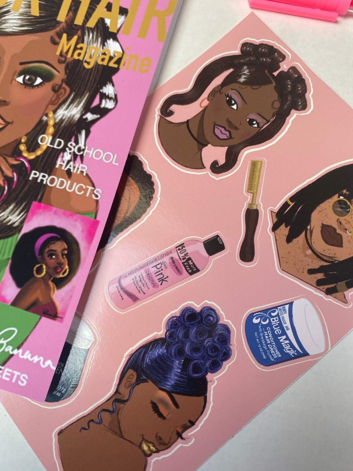 Black Hair Sticker Sheets 90s Hairstyles 90s Hair Products | Etsy