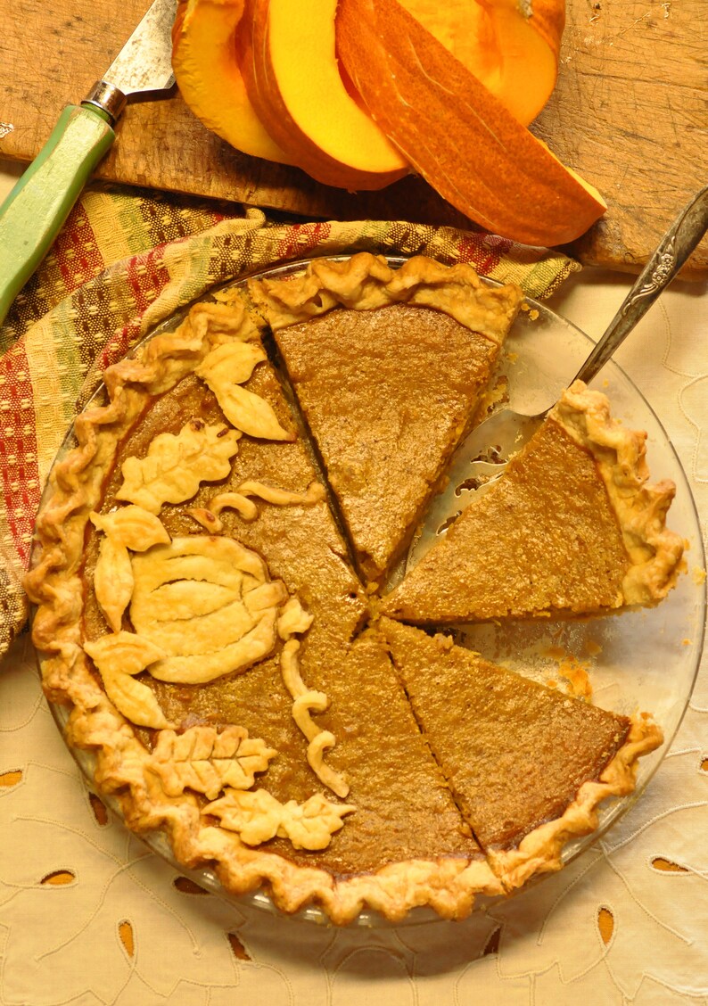 Colonial Pumpkin Pie Recipe, Pumpkin Pie Recipe - Etsy