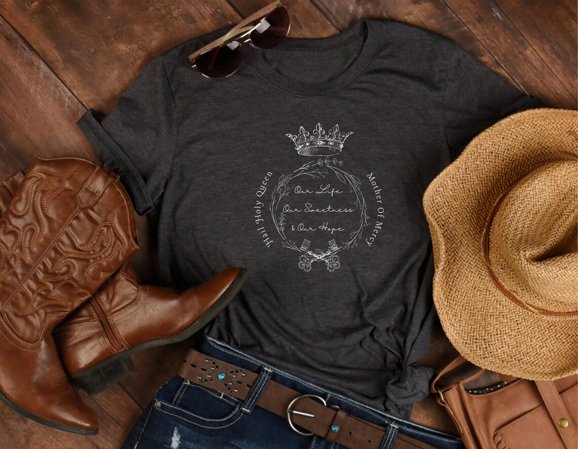 Hail Holy Queen Catholic Shirt Catholic Women Catholic - Etsy