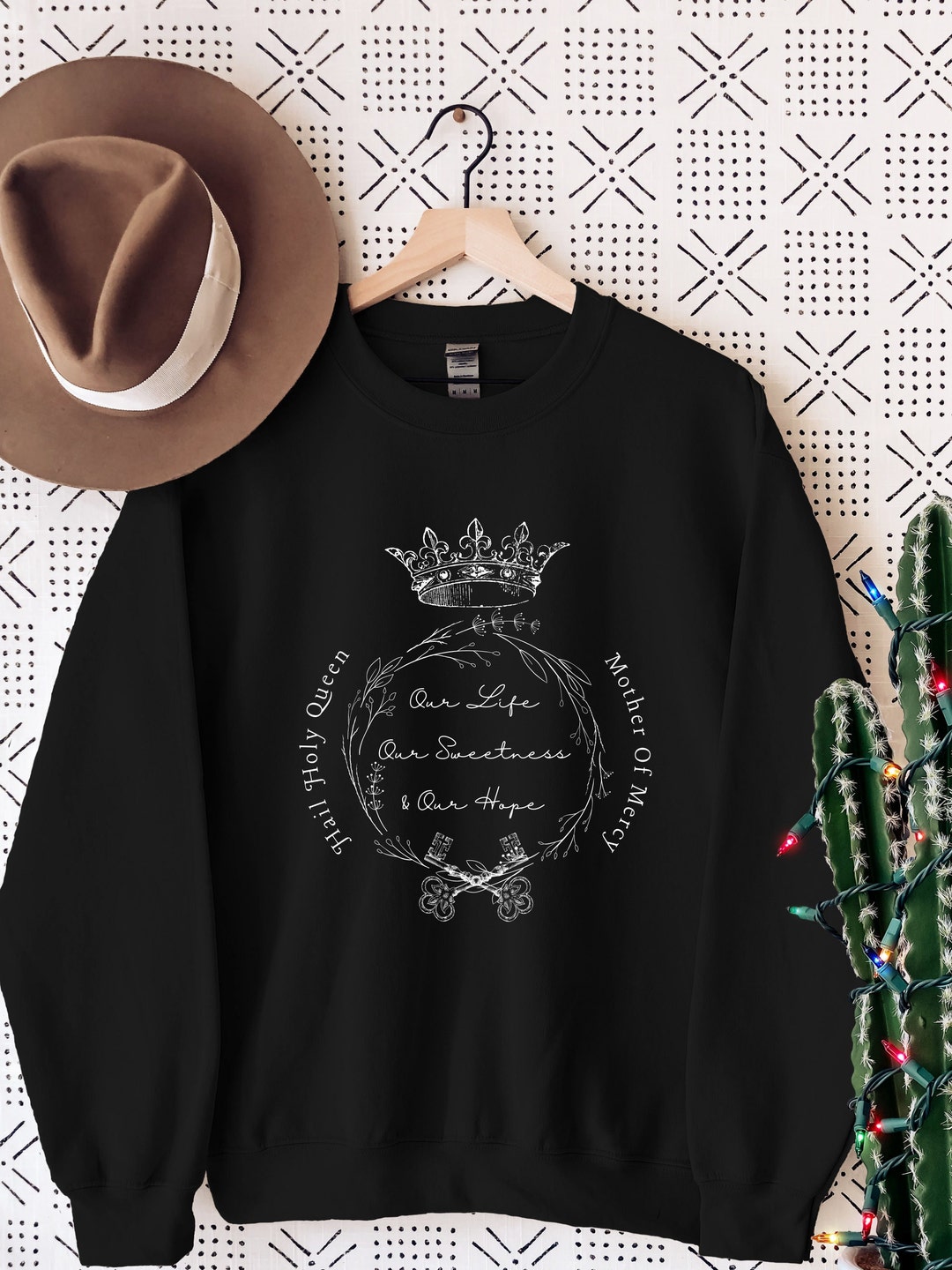 Unisex, Crewneck Sweatshirt, Hail Holy Queen, Catholic Sweatshirt ...