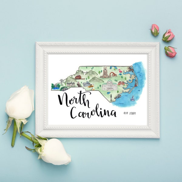 North Carolina Print - Etsy