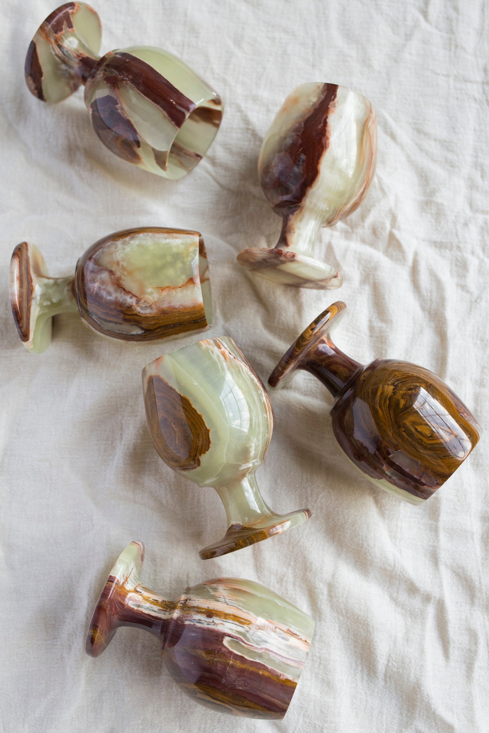 Vintage Onyx Wine Goblets - Set of 6 - Etsy