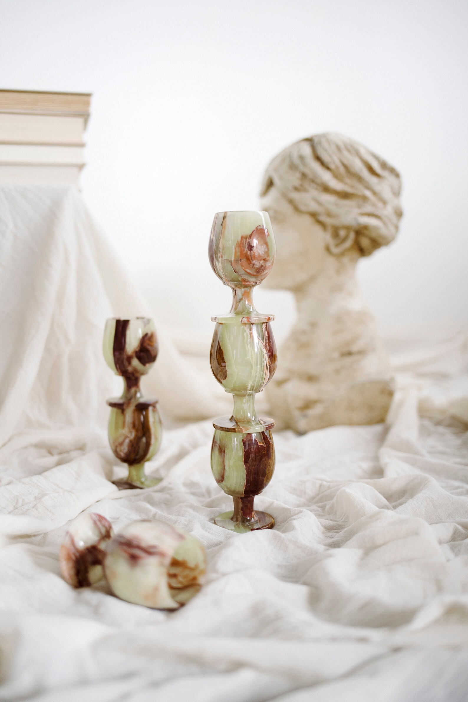 Vintage Onyx Wine Goblets - Set of 6 - Etsy