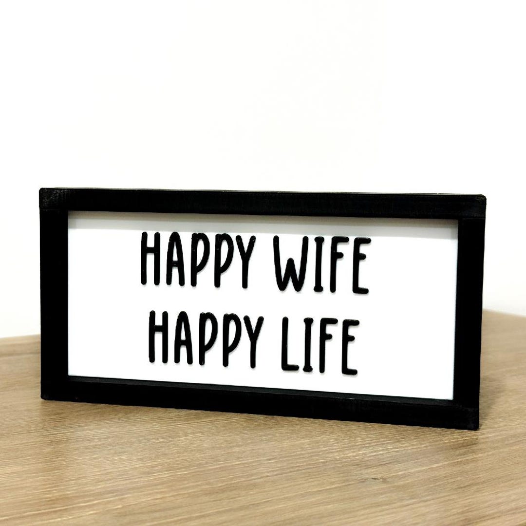 Happy Wife, Happy Life Decorative Sign of Wisdom - Etsy