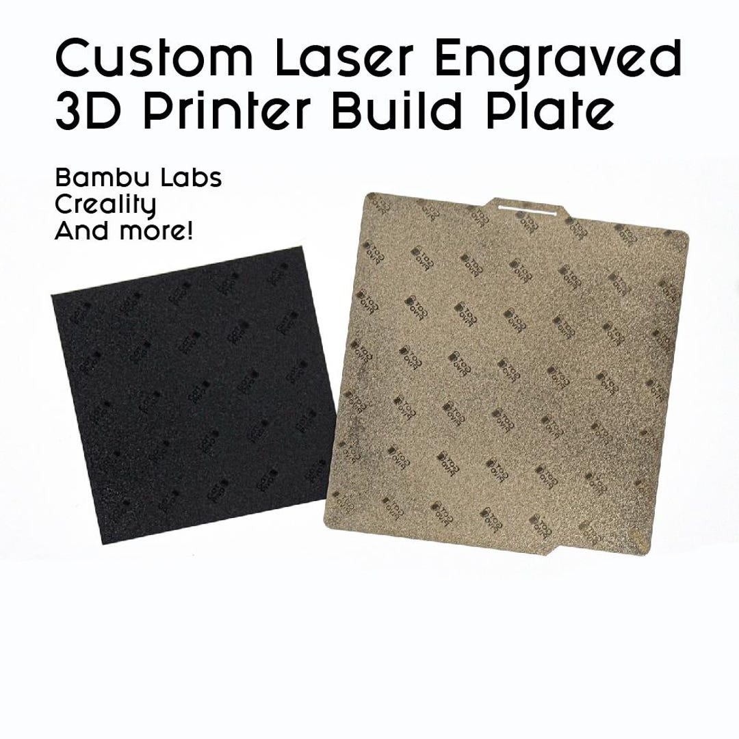 Custom Laser Engraved 3D Printer Build Plate – Double-sided PEI | Bambu ...