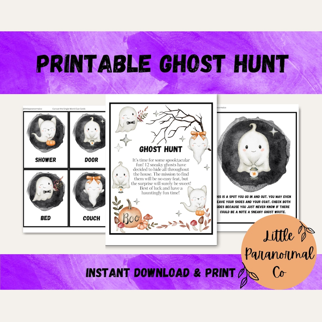 Printable Ghost Scavenger Hunt, Halloween Scavenger Hunt, Indoor ...