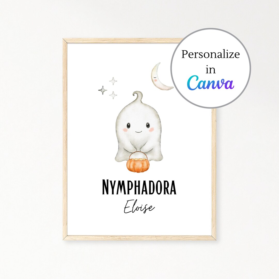 Personalized Ghost Nursery Print: Spooky Name Art (digital Download) - Etsy