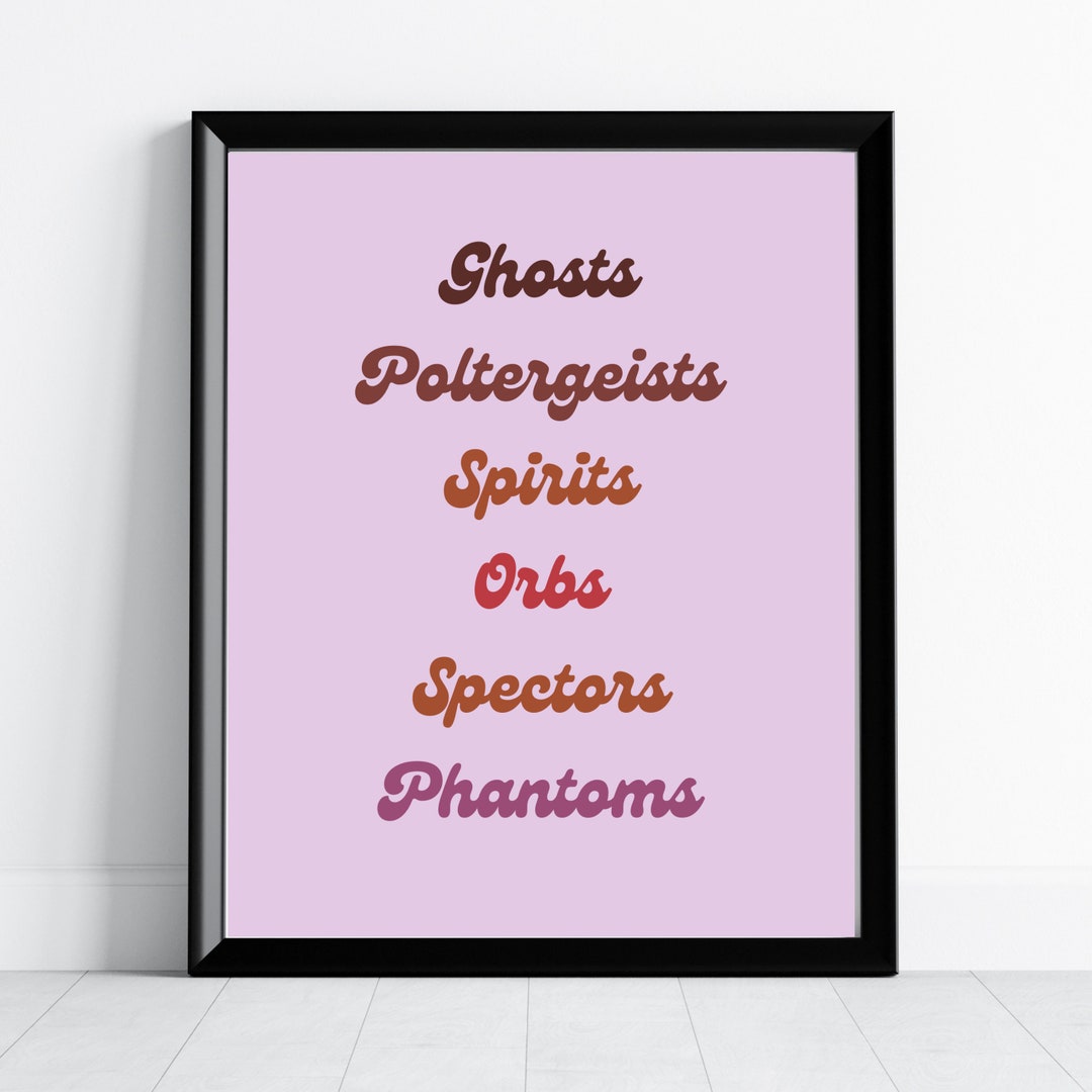 Ghosts Word Art Print: Spooky Retro Typography (digital Print) - Etsy