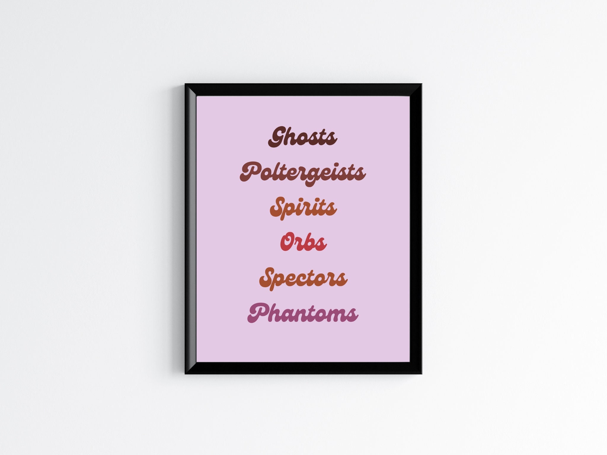 Ghosts Word Art Print: Spooky Retro Typography (digital Print) - Etsy