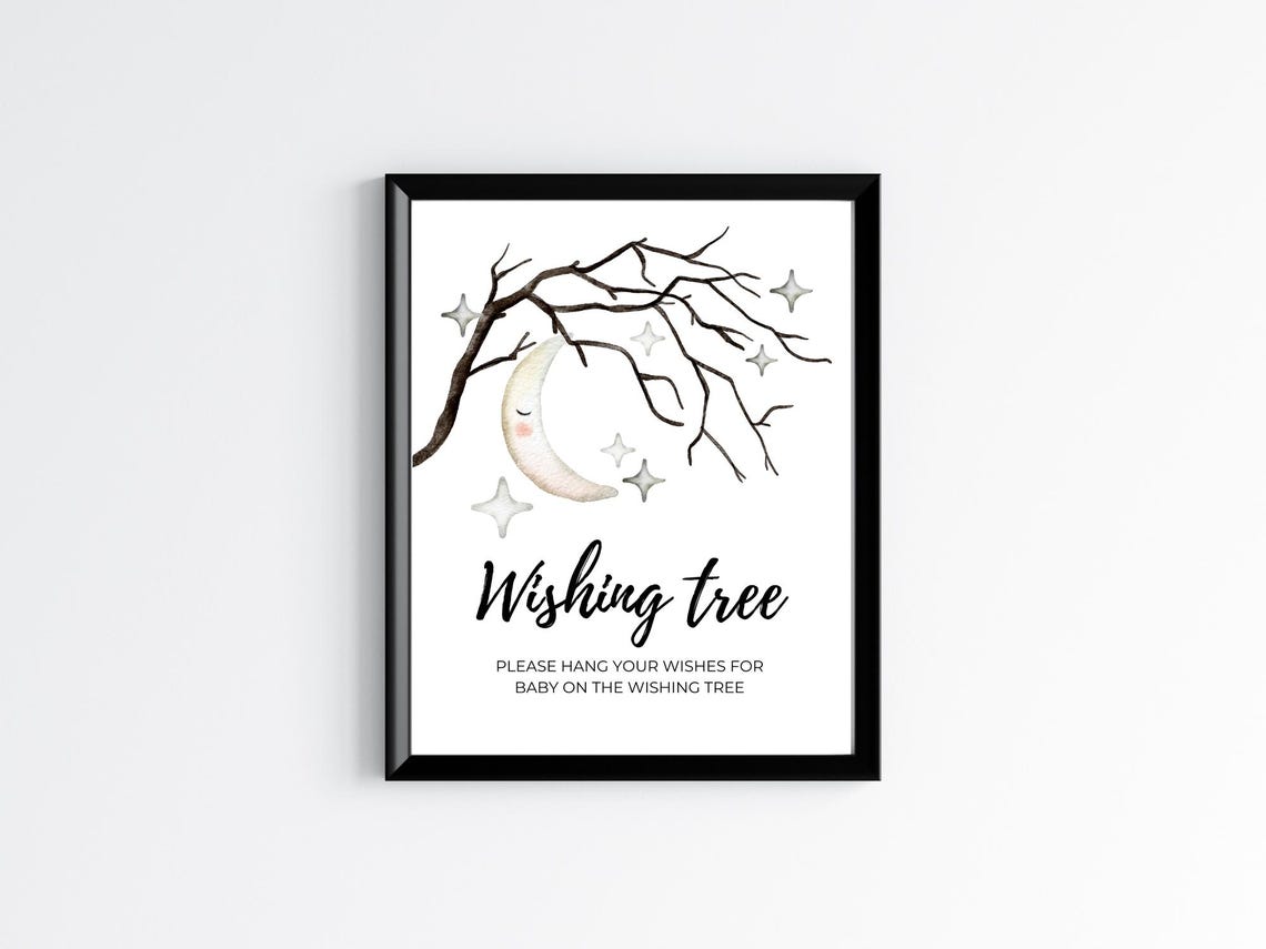 Wishing Tree Sign, Wishes for Baby, Wishing Tree Baby Shower Activity ...