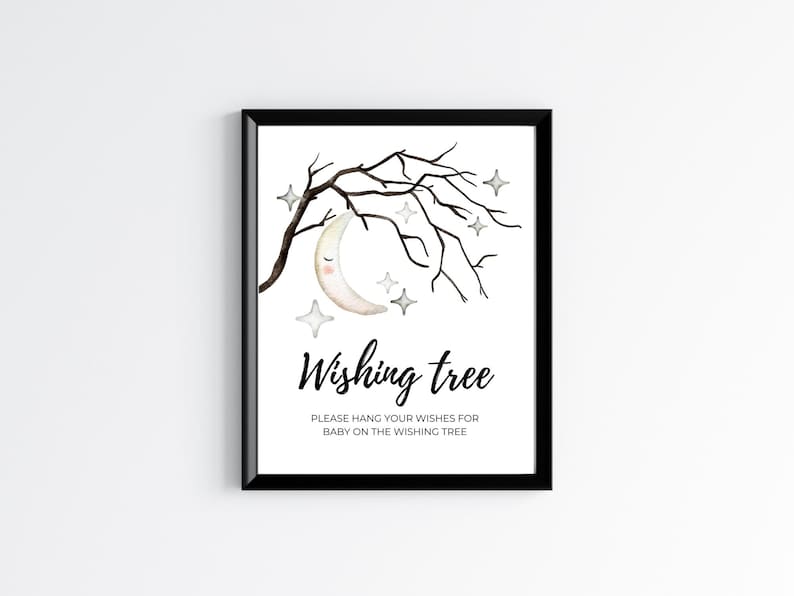 Wishing Tree Sign, Wishes for Baby, Wishing Tree Baby Shower Activity ...