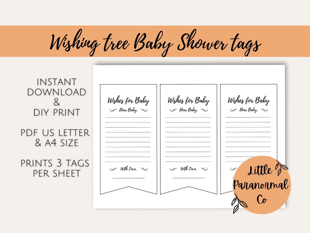 Wishes for Baby Tags: Baby Shower Wishing Tree (digital Download) - Etsy