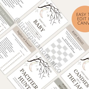 50+ Editable Baby Shower Games, Whimsical Baby Shower, Games Template ...