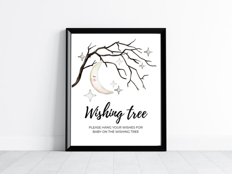 Wishing Tree Sign, Wishes for Baby, Wishing Tree Baby Shower Activity ...