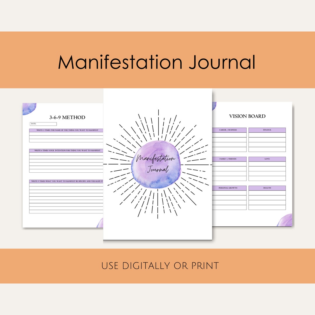 Manifestation Journal, Digital Manifestation Journal, Printable ...